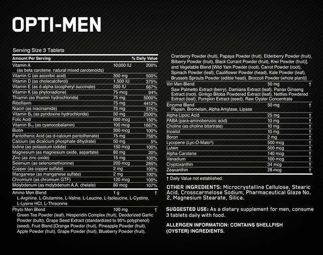 Opti Men от Optimum Nutrition купить в Киеве, низкая цена на Витамины и ...